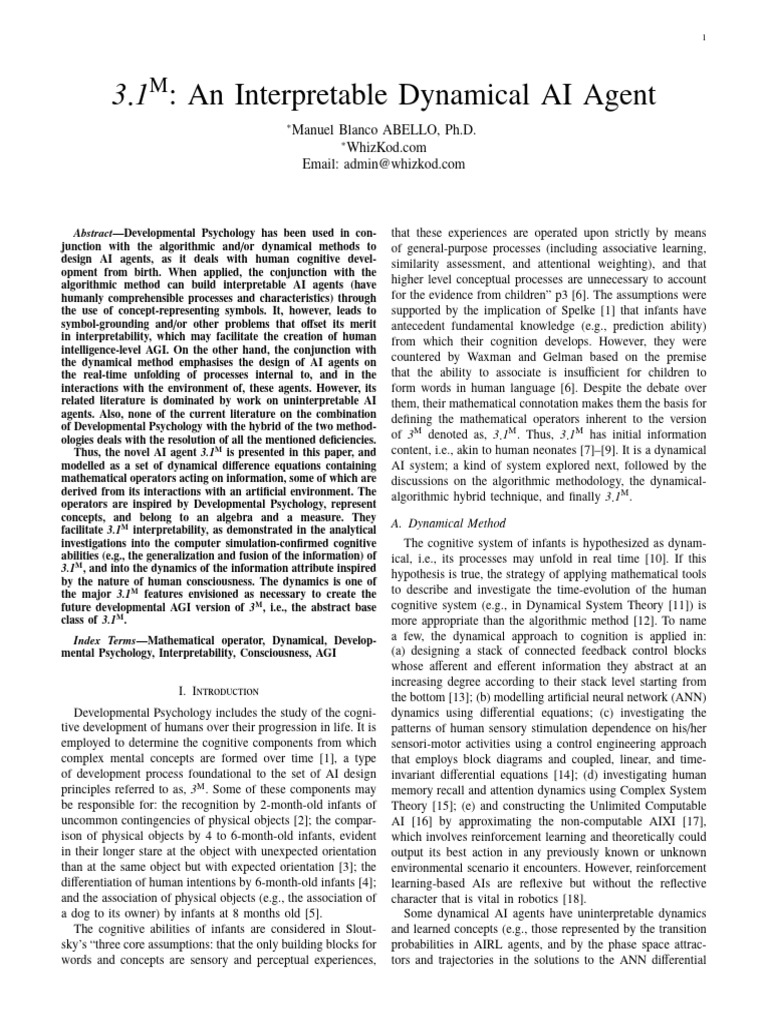 3 1 M An Interpretable Dynamical AI Agen | PDF | Artificial Intelligence | Intelligence (AI ...