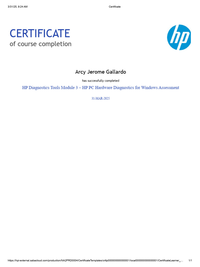 HP Diagnostics Tools Module 3 - HP PC Hardware Diagnostics For Windows ...