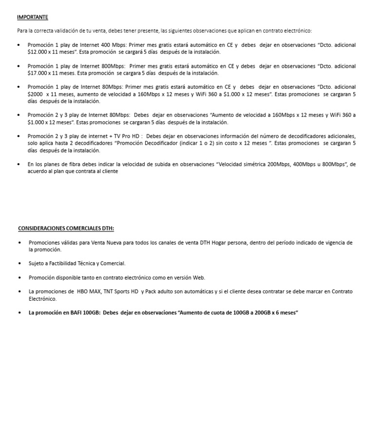 Condiciones Comerciales | PDF