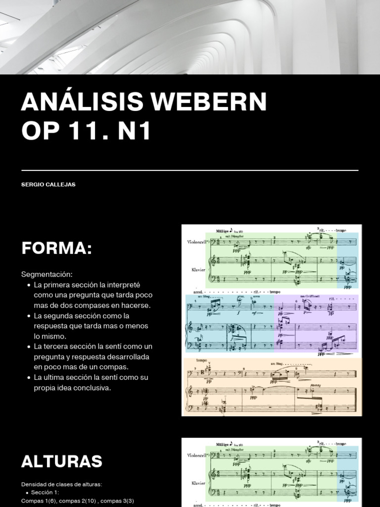 Análisis webern op 11. n1 | PDF