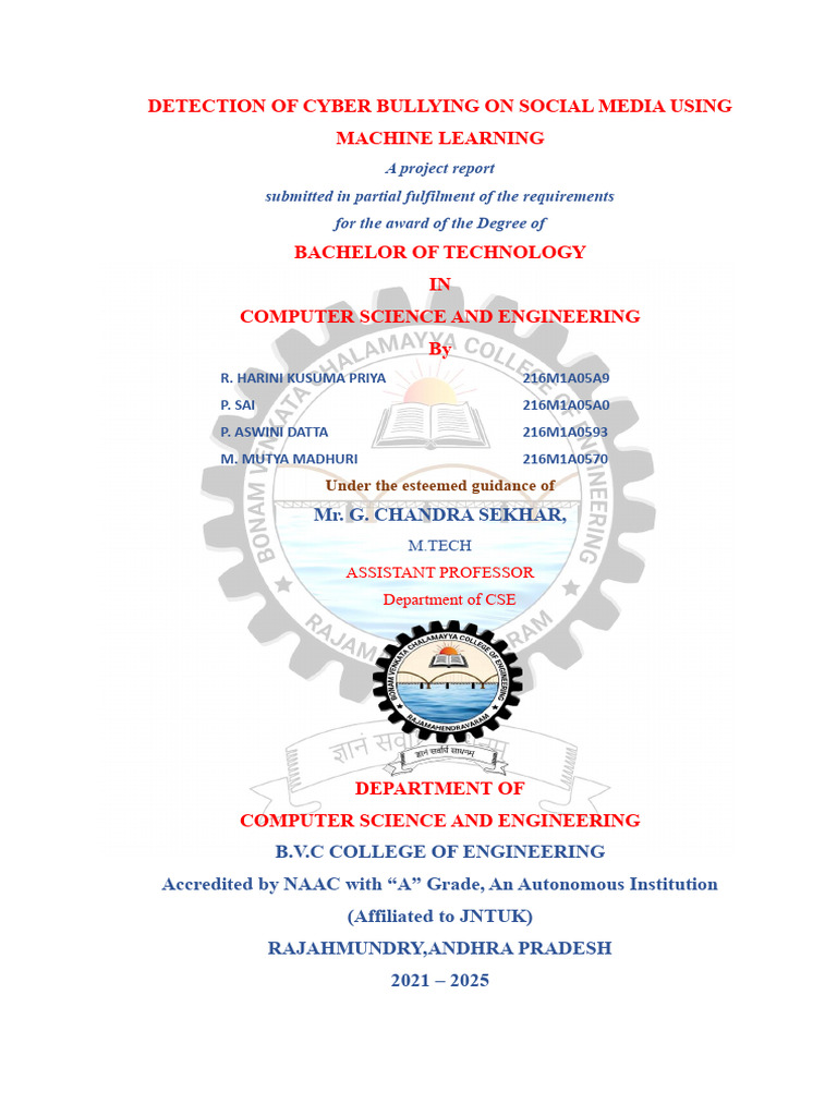 Detection of Cyberbullying on Social Media Using Machine Learning | PDF ...