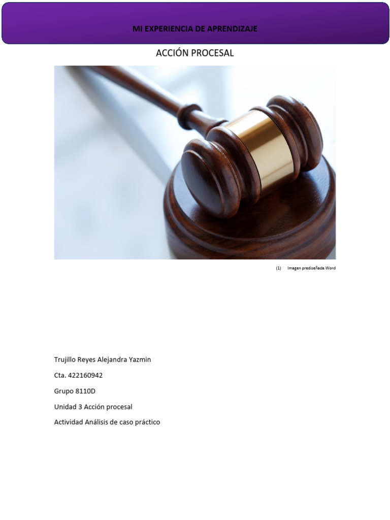 ACCION PROCESAL | PDF | Demanda judicial | Ley procesal