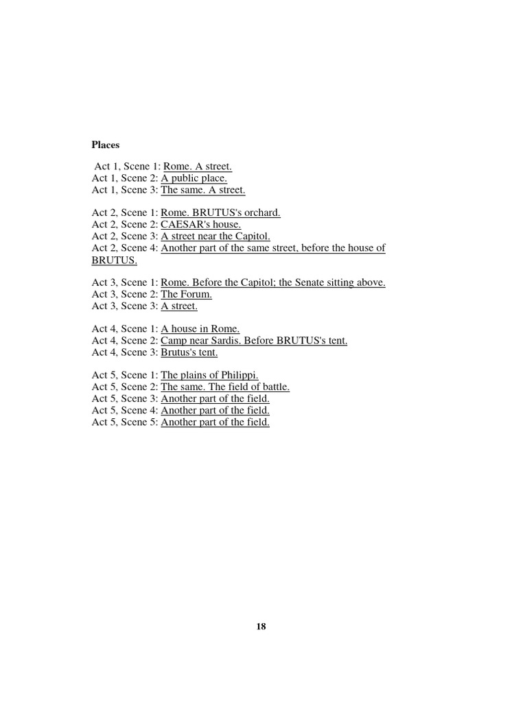 Locations in Julius Caesar Play | PDF