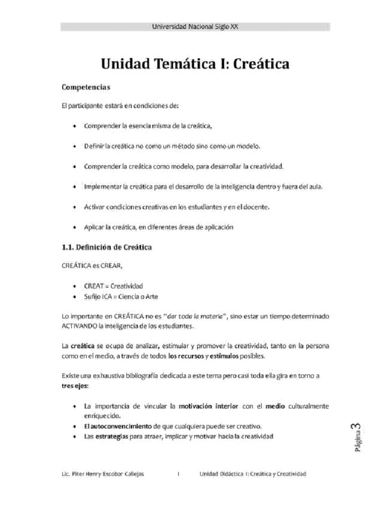 Creática y Creatividad. | PDF