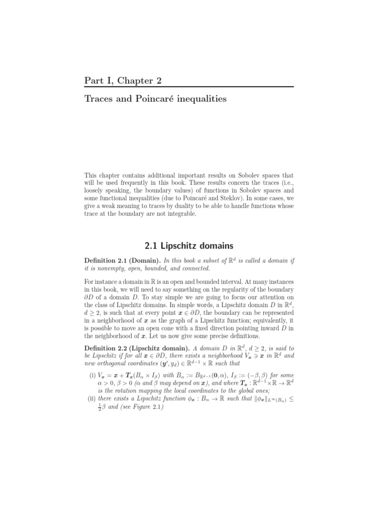 Unknowing. Traces and Poincare Inequalities | PDF | Distribution ...
