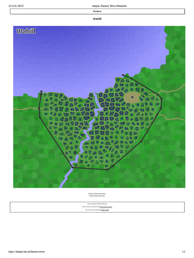 Donjon Fantasy Town Generator 1 | PDF