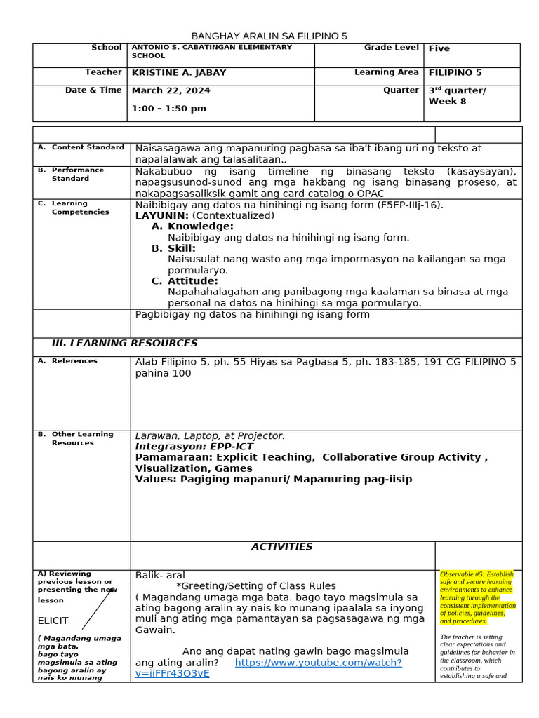Ecot Q3 Fil 5 Week 8 10 Datos Fin | PDF