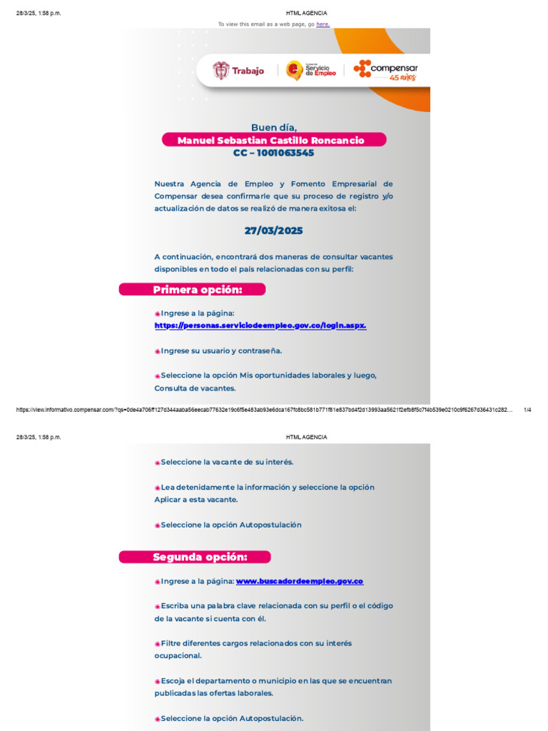 Agencia de Empleo | PDF | HTML