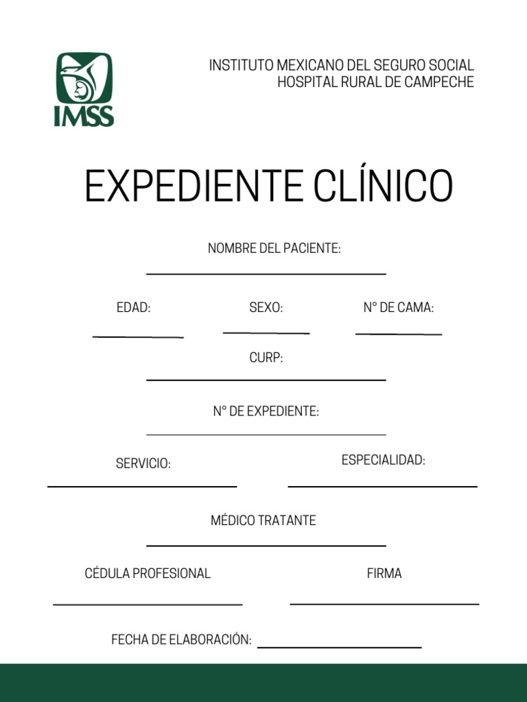 Portada de Expediente Clínico | PDF