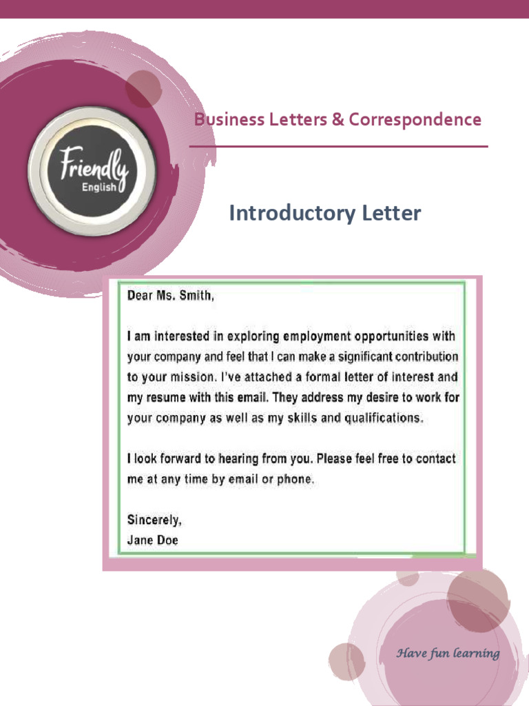 BLC1 - Introductory Letter | PDF