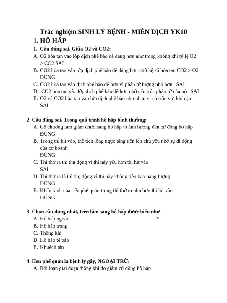 Đề cương SINH LÝ BỆNH - MIỄN DỊCH | PDF