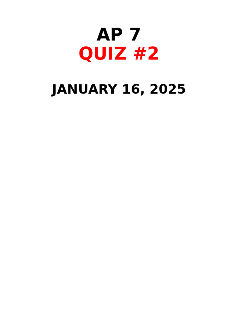 AP Quiz#2 Answer | PDF