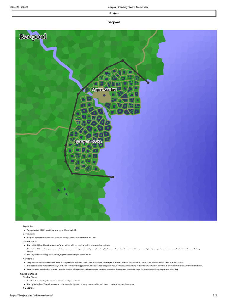 donjon; Fantasy Town Generator 2 | PDF