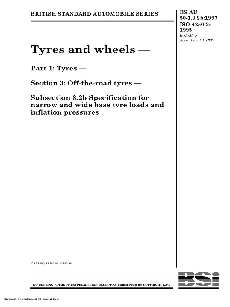BS Au 050-1.3.2B-1997 (2000) Iso 4250-2-1995 | PDF | International ...