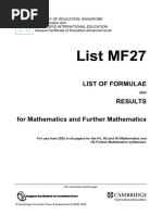 MF19 List of Formulae and Statistical Tables Math | PDF | Variance ...