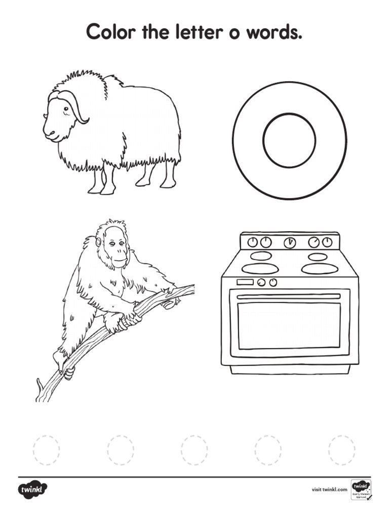 Words That Begin With Letter o Coloring Sheets Us e 707 | PDF