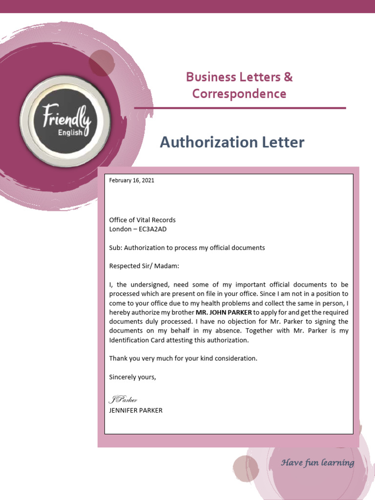 BLC8 - Authorization Letter | PDF