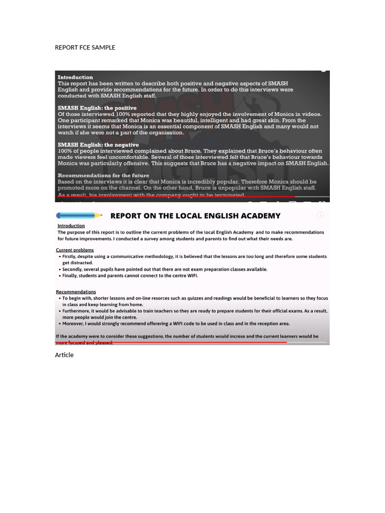 fce writing part | PDF