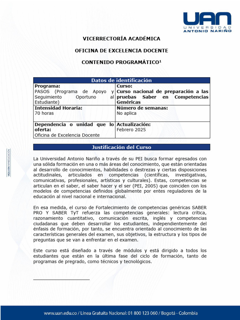 Contenido Programático - Saber Pro Genéricas | PDF | Simulación | Comunicación