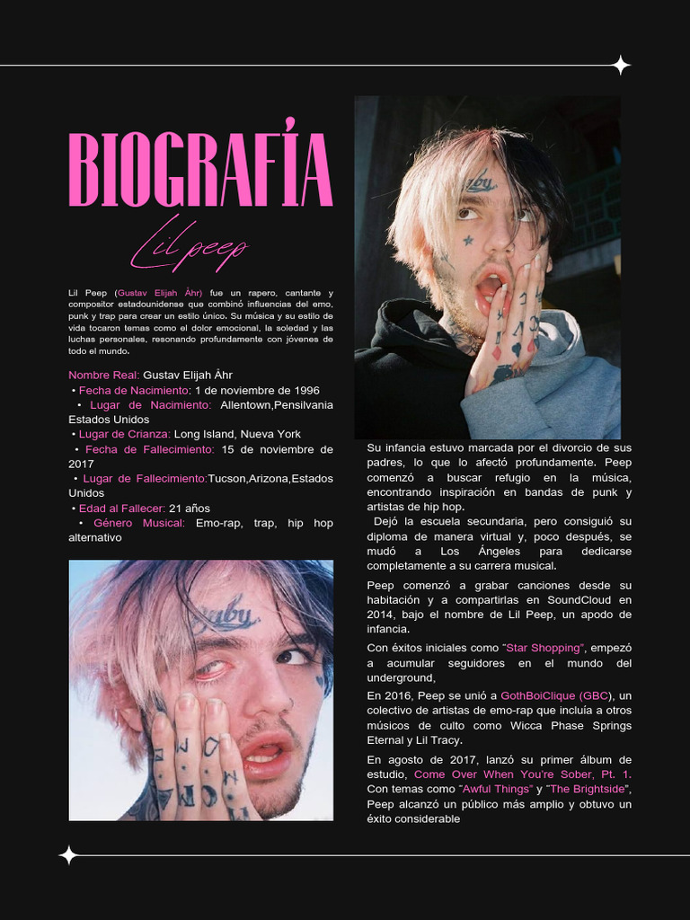 Biografía de Lil Peep: Vida y Legado | PDF