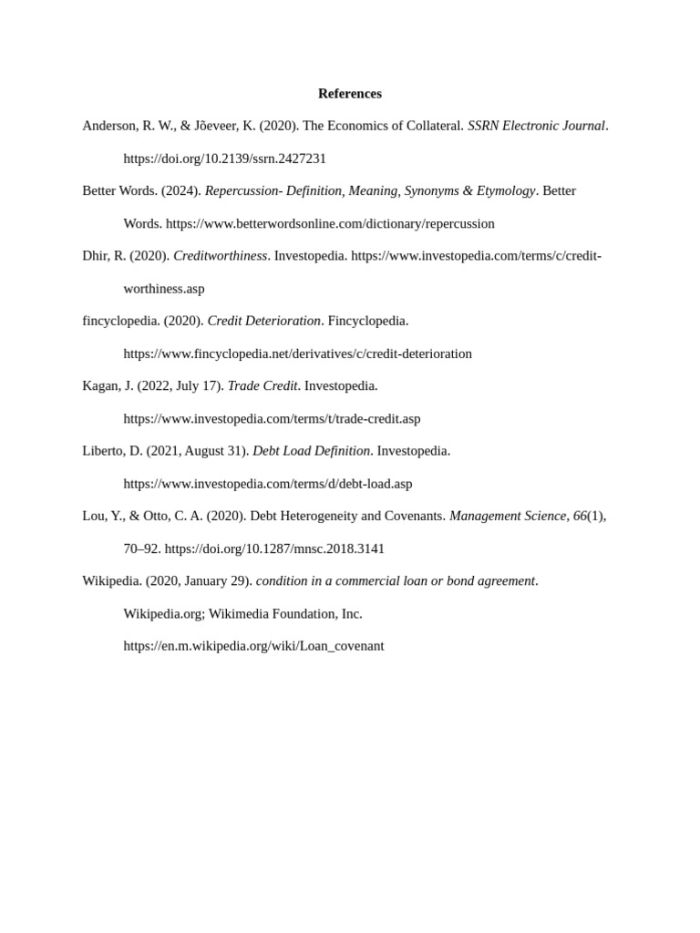 SSRN Electronic Journal: References | PDF
