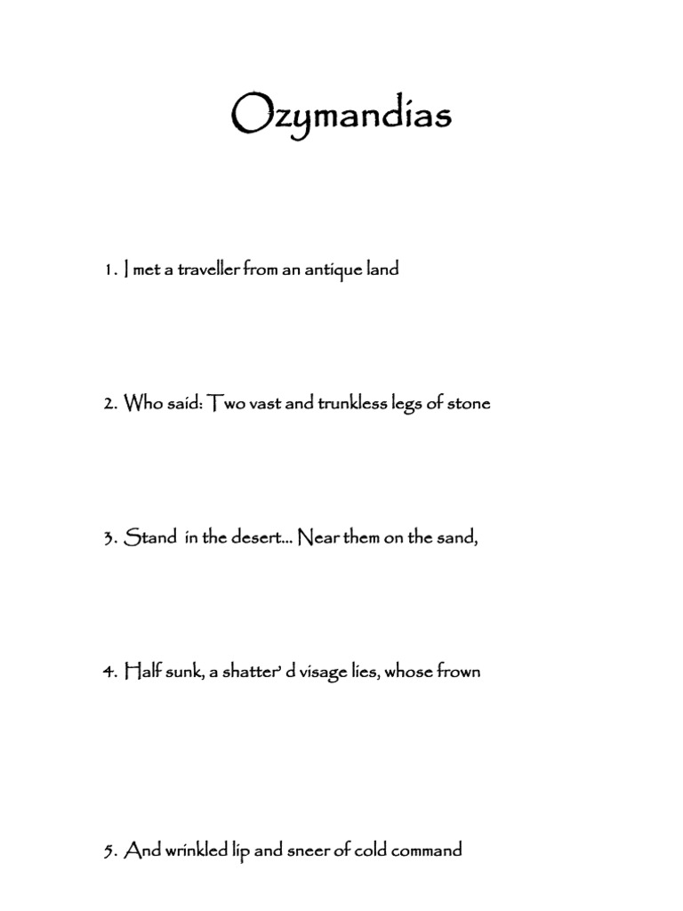Ozymandias: A Traveler's Tale | PDF | Travel | History