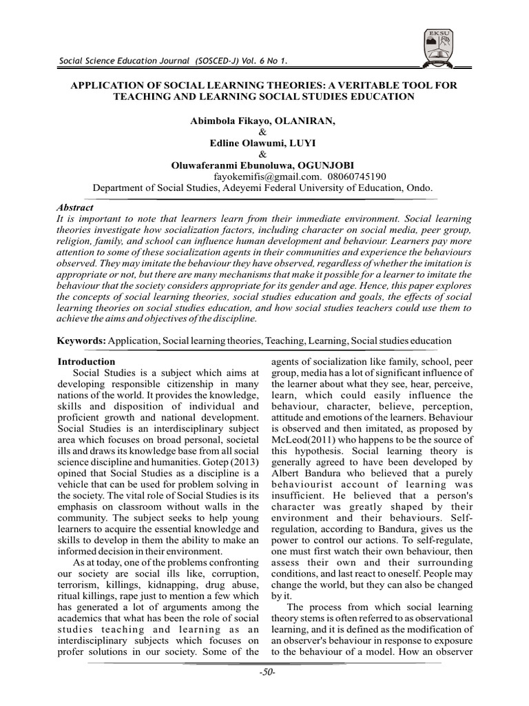 SOSE Journal 2024 A1-59-67 | PDF | Learning | Learning Theory (Education)