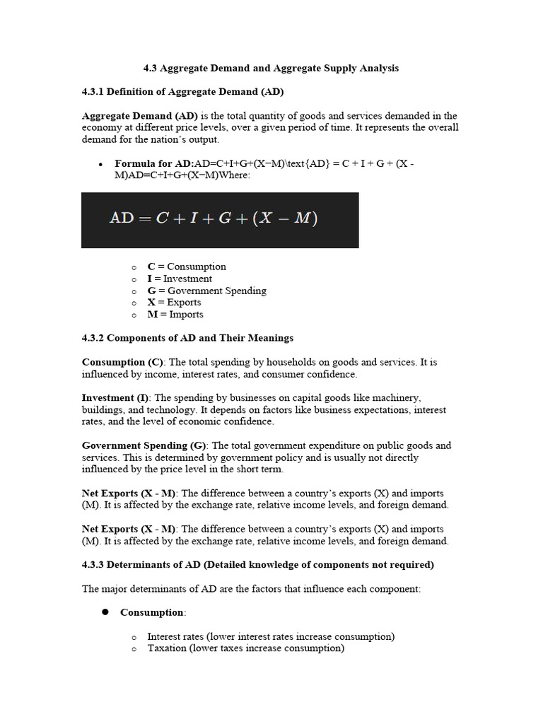 Aggregate Demand and Aggregate Supply Analysis | PDF | Consumption ...