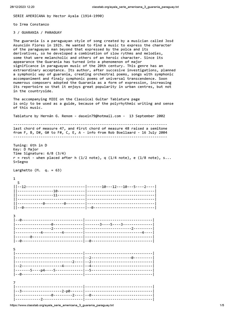 Guarania | PDF | Performing Arts | Elements Of Music