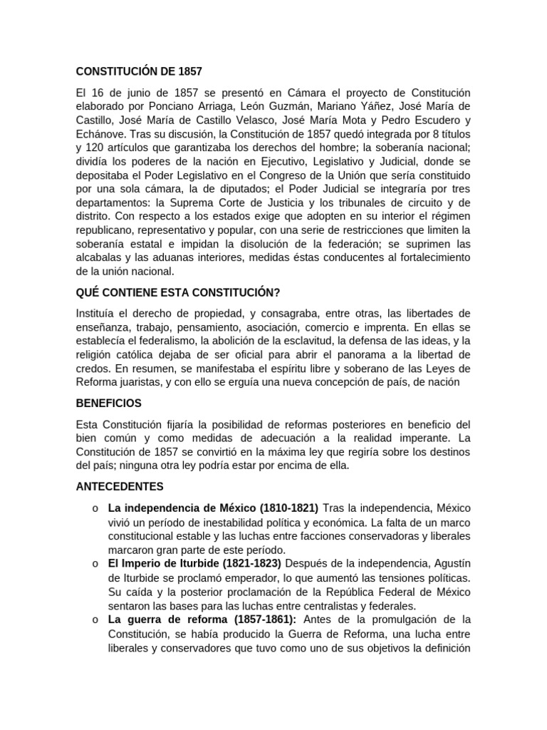 Constitución de 1857 | PDF | Separación de poderes | Ejecutivo (gobierno)