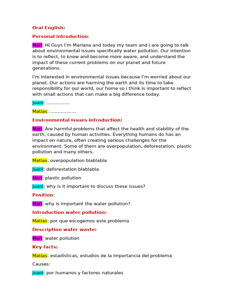 Oral English | PDF