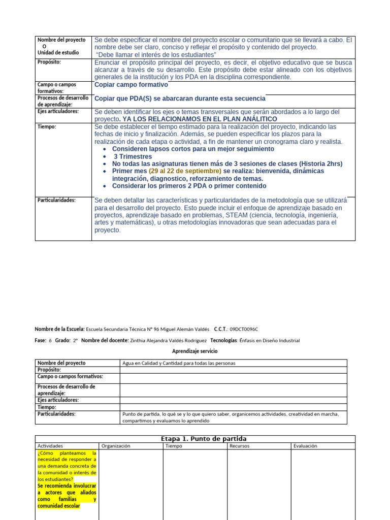 Planeacion - Aprendizaje Por Servicio | PDF | Evaluación | Aprendizaje