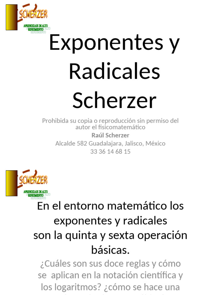Leyes de Exponentes y Radicales Matemáticas | PDF | Logaritmo | Raíz ...