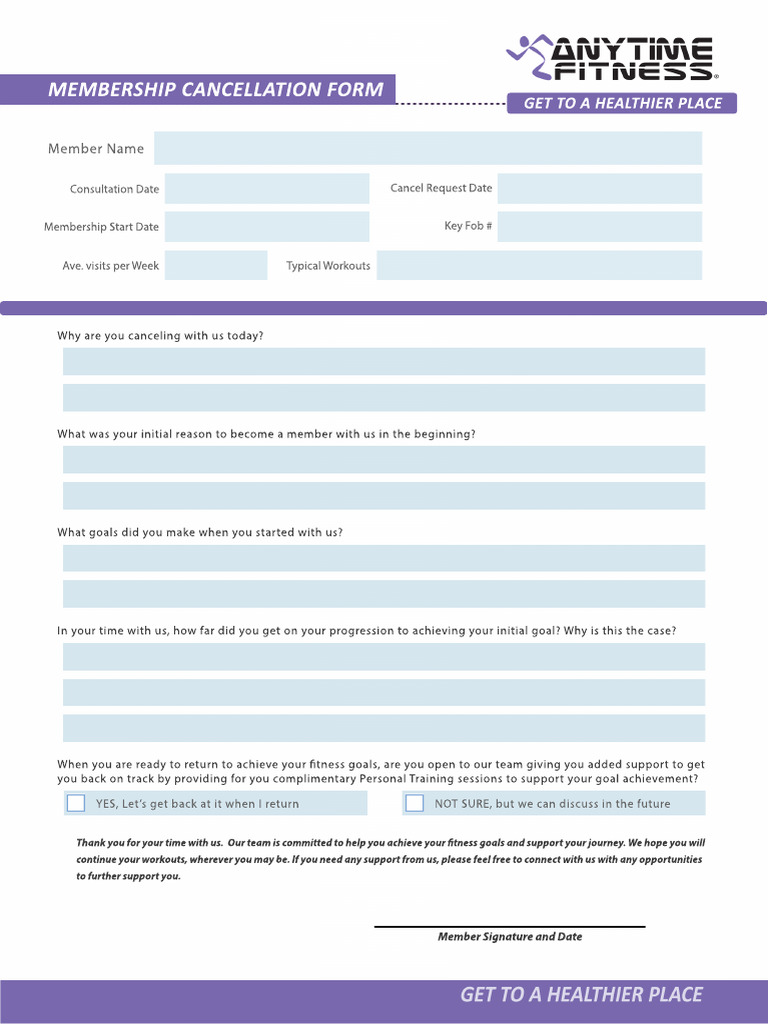 Member Cancellation Form | PDF