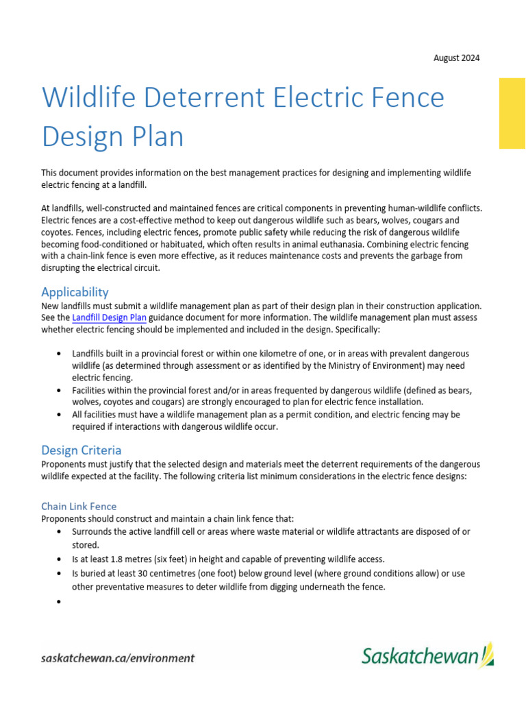 Wildlife Electric Fence Design Guide | PDF