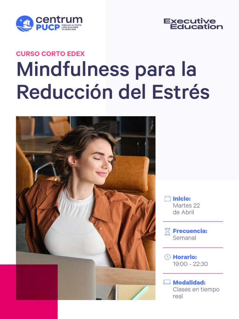 brochure-edex-abr2025-mindfulness-reduccion-estres | PDF | Atención plena | Estrés (biología)