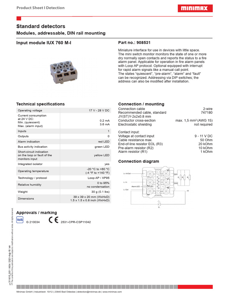 Input Module IUX 760 M-I | PDF | Resistor | Switch