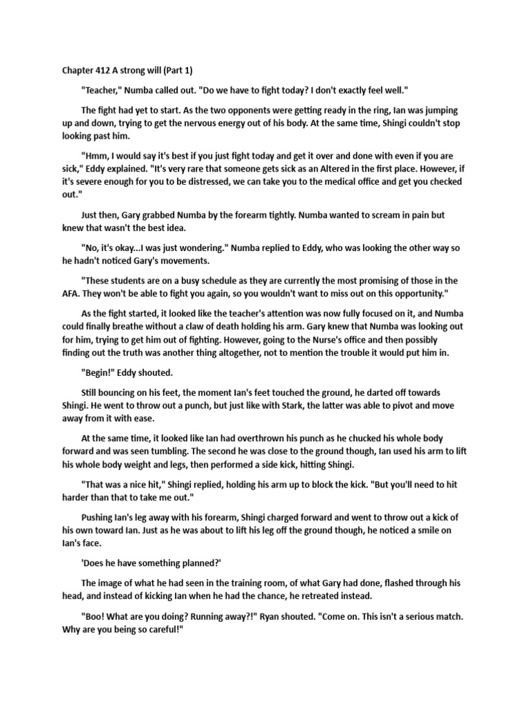 Chapter 412: A Strong Will (Part 1) | PDF
