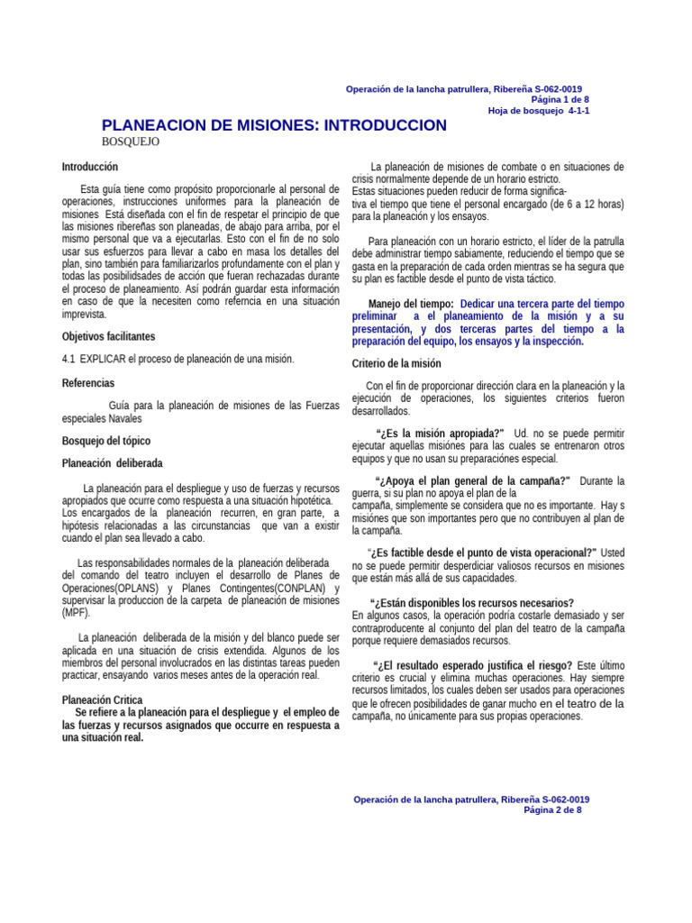 Planeacion de Misiones. | PDF | Planificación