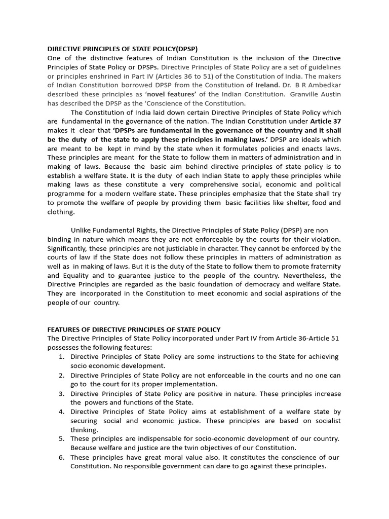 Directive Principles of State Policy | PDF | Justice | Crime & Violence