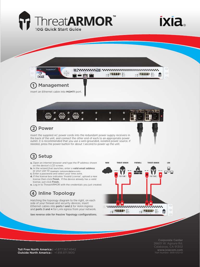 Ixia ThreatARMOR 10G Quick Start Guide | PDF | Computer Network | Network Topology
