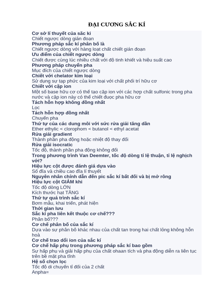 ĐẠI CƯƠNG SẮC KÍ | PDF