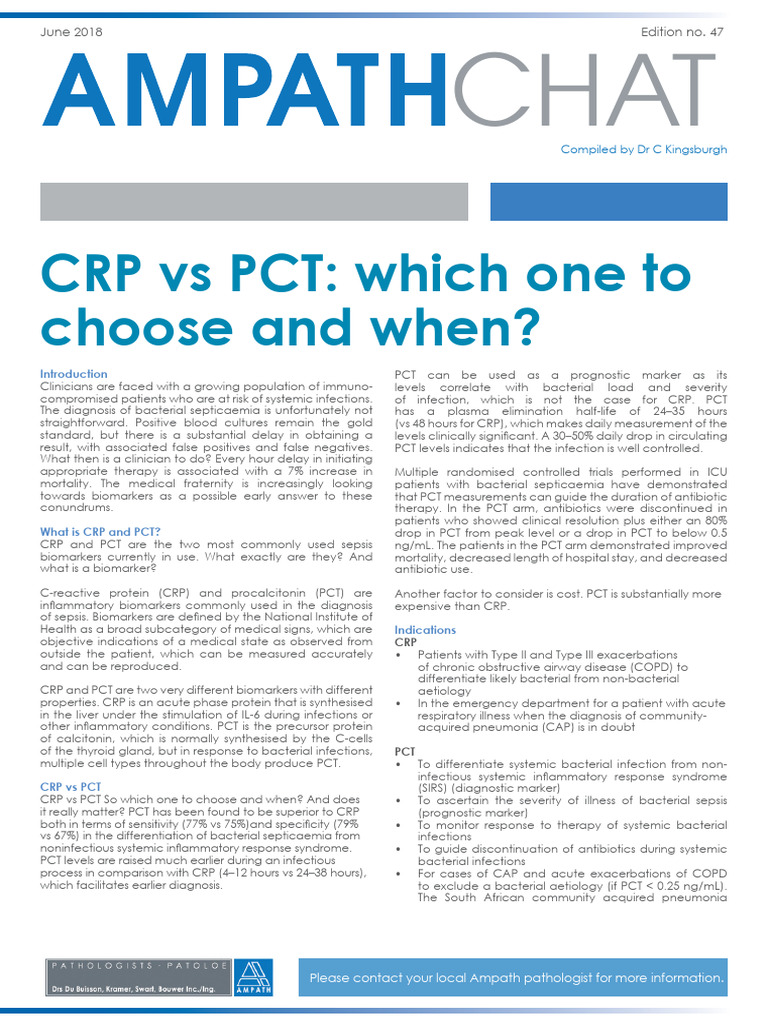 Ampathchat 47 CRP Vs PCT | PDF | Sepsis | C Reactive Protein