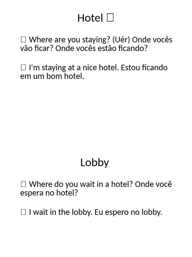 Essential Hotel Vocabulary Guide | PDF | Bathroom | Hospitality Industry