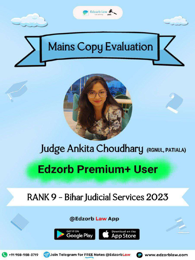 BJS Topper Copy - Ankita Choudhary (Rank 9) - Edzorb Law | PDF