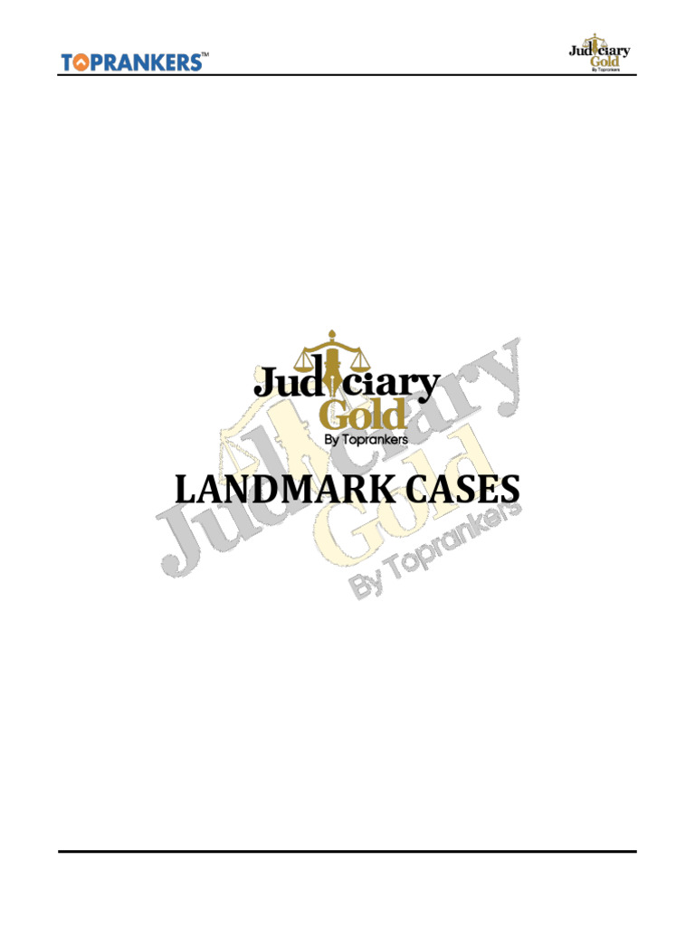 Landmark Cases (1) 5564490 | PDF | Lawsuit | Res Judicata