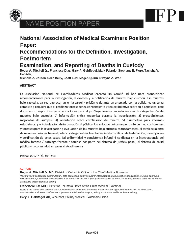 Deaths in Custody (1) TRADUCCION | PDF | Forensic Science | Medicine