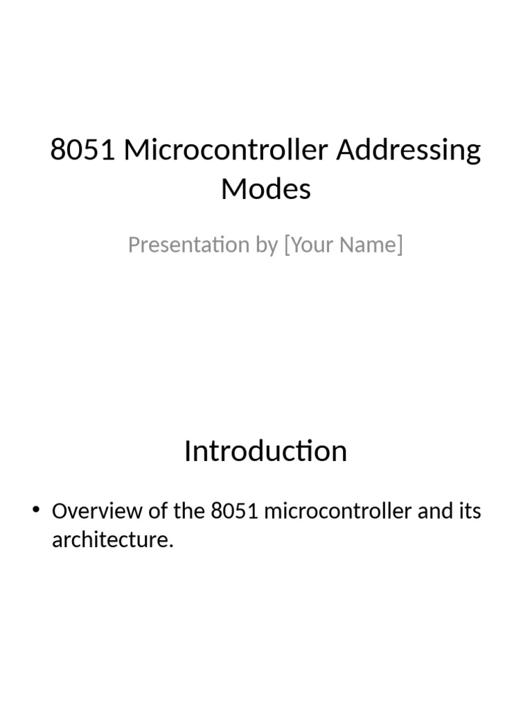 8051 Microcontroller Addressing Modes | PDF