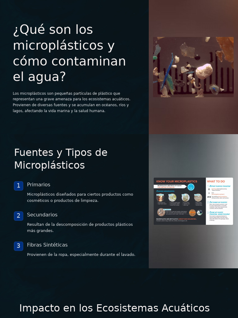 Microplásticos: Contaminación y Soluciones | PDF | El plastico | Agua