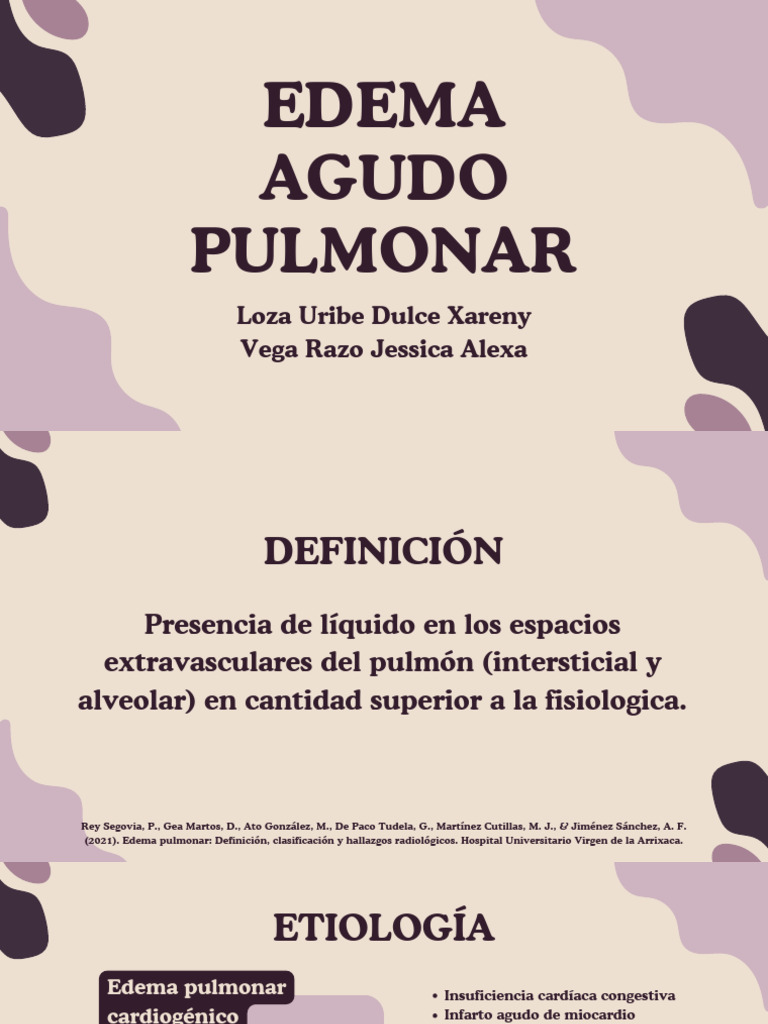 Edema Agudo Pulmonar.pdf | PDF | Edema | Pulmón